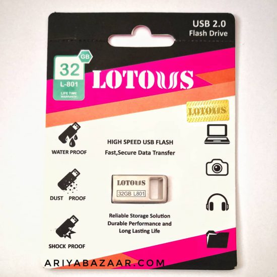 فلش مموری لوتوس مدل L801 ظرفیت 32 گیگابایت - فروشگاه آریابازار